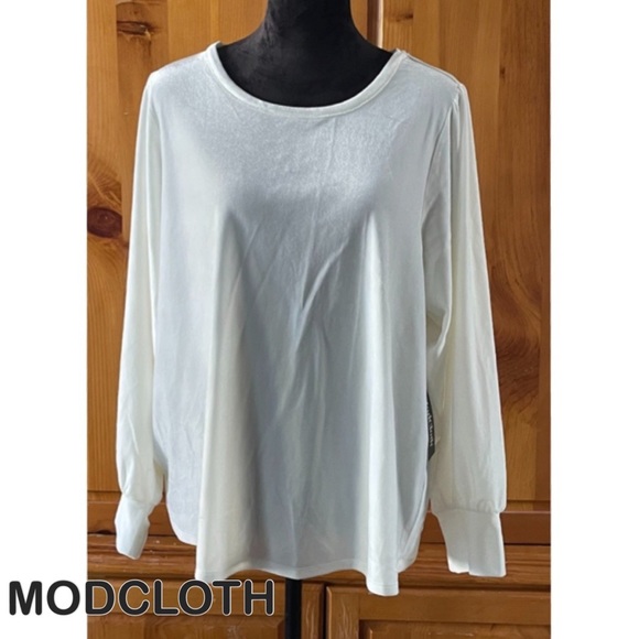Modcloth | Tops | Nwt Modcloth White Velvet Blouse | Poshmark